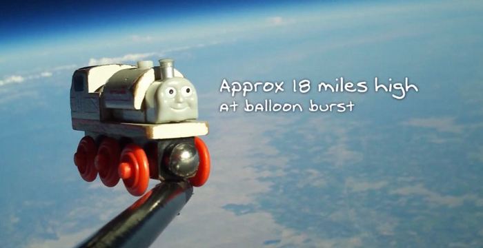 "Stanley" in Space - Dad And Son Send Toy Train Up in the Air - The ...